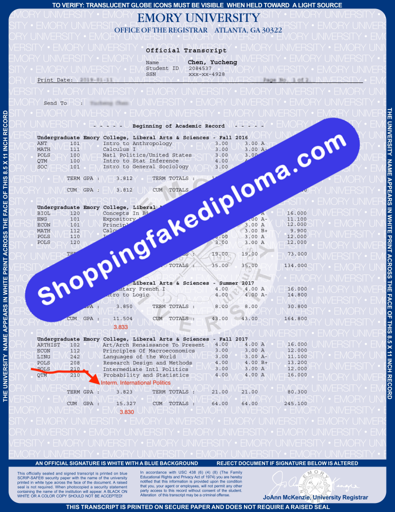 How To Buy Fake Emory University Transcript | Buy fake Diploma|Buy Degree certificate|Buy ...