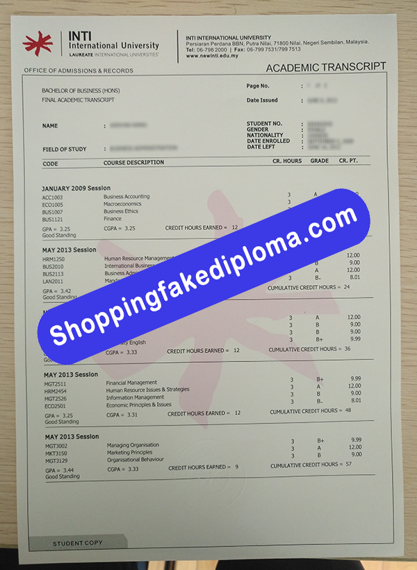 How To Buy Fake INTI University Transcript | Buy fake Diploma|Buy ...