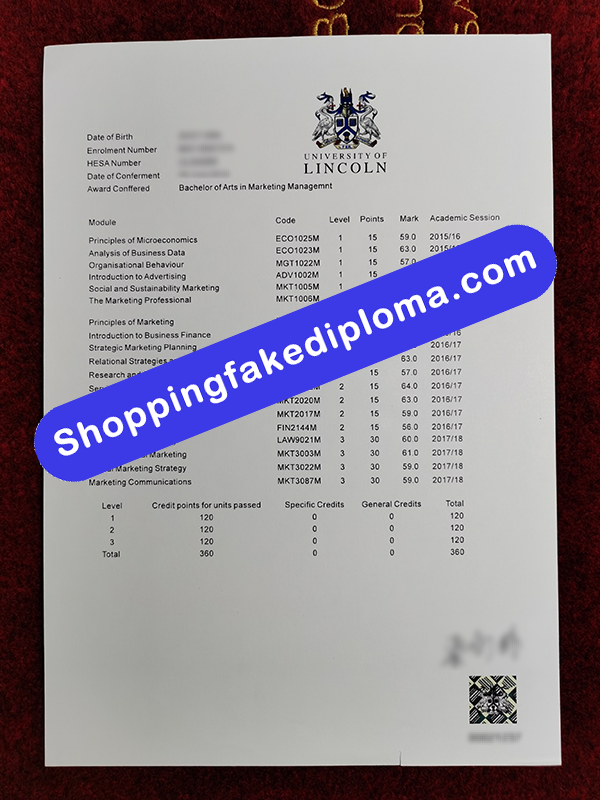 Pathway to Success: University of Lincoln Transcripts Reflecting Career ...