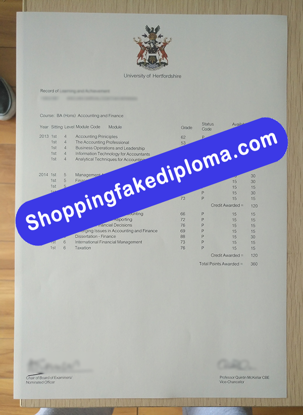 Decoding the Fake University of Hertfordshire Transcript: Your Pathway ...