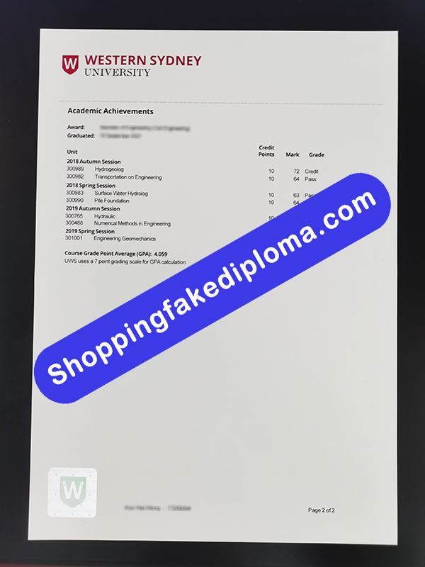 How To Buy Fake Western Sydney University Transcript | Buy fake Diploma ...