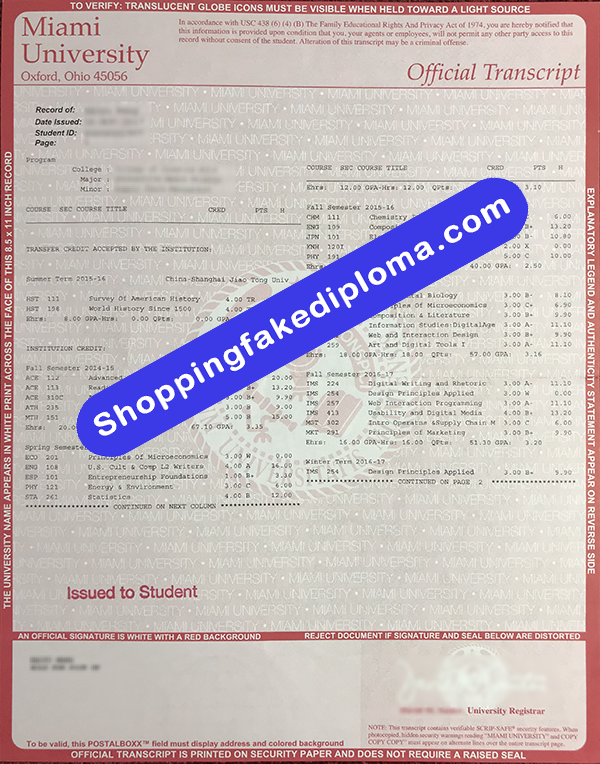 A Record of Excellence: The Significance of a Fake Miami University ...