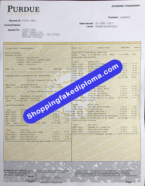 How To Buy Fake Purdue University Transcript | Buy fake Diploma|Buy ...